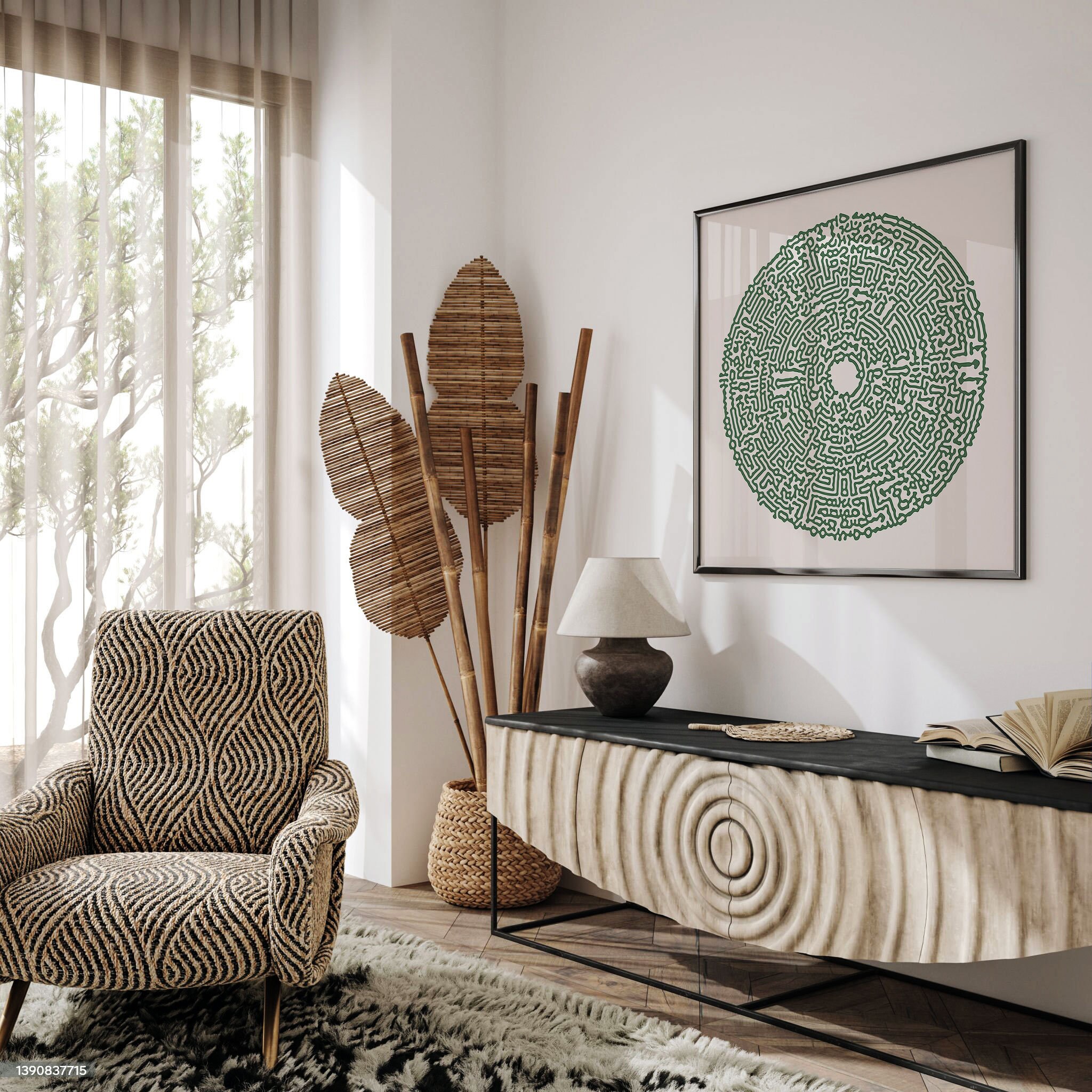 Sage Green Wall Art Maze Print, Square Maze Art Print, Abstract Maze ...