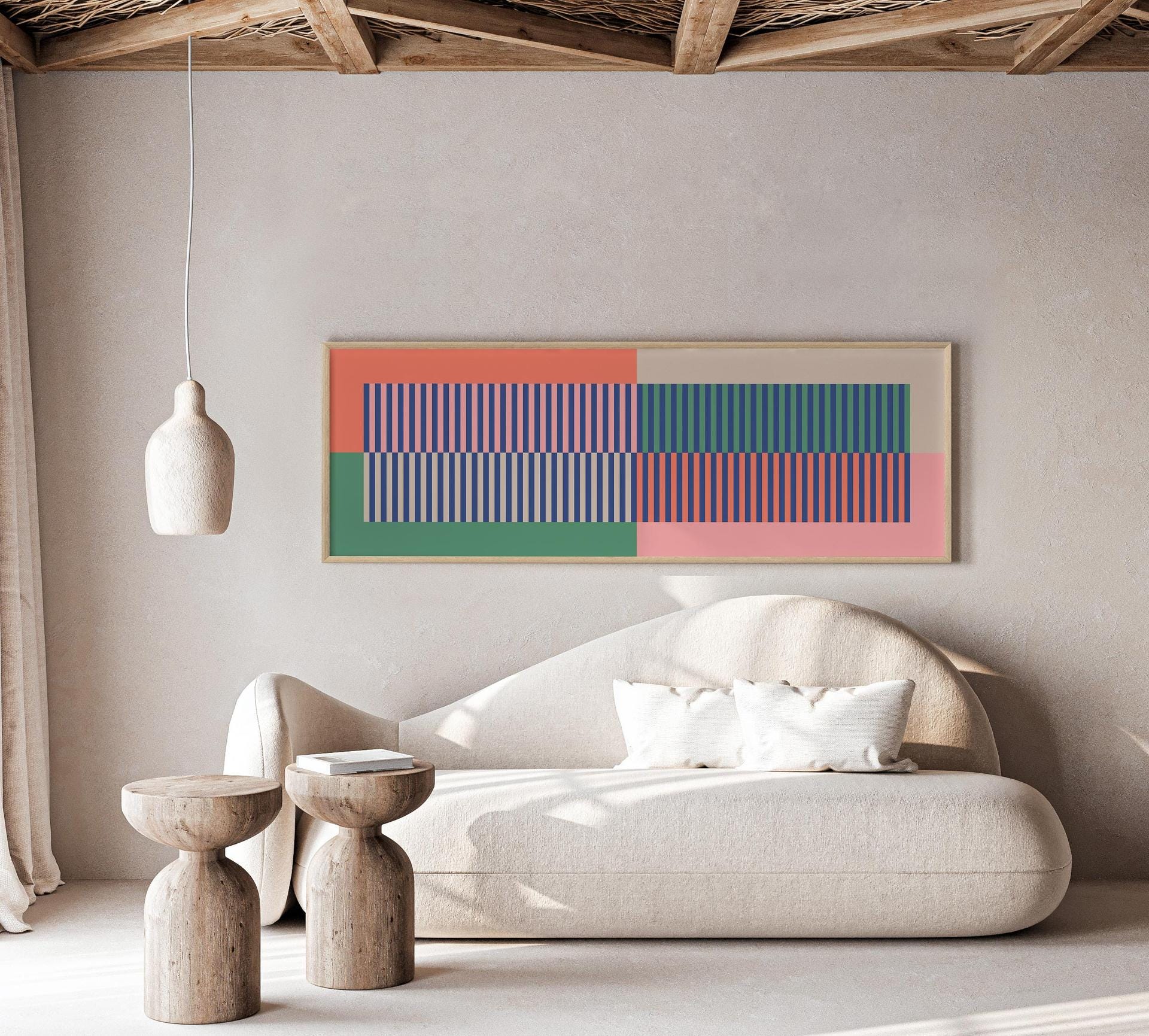 Long Narrow Horizontal Wall Art Print, Extra Large Scale Mid Century ...