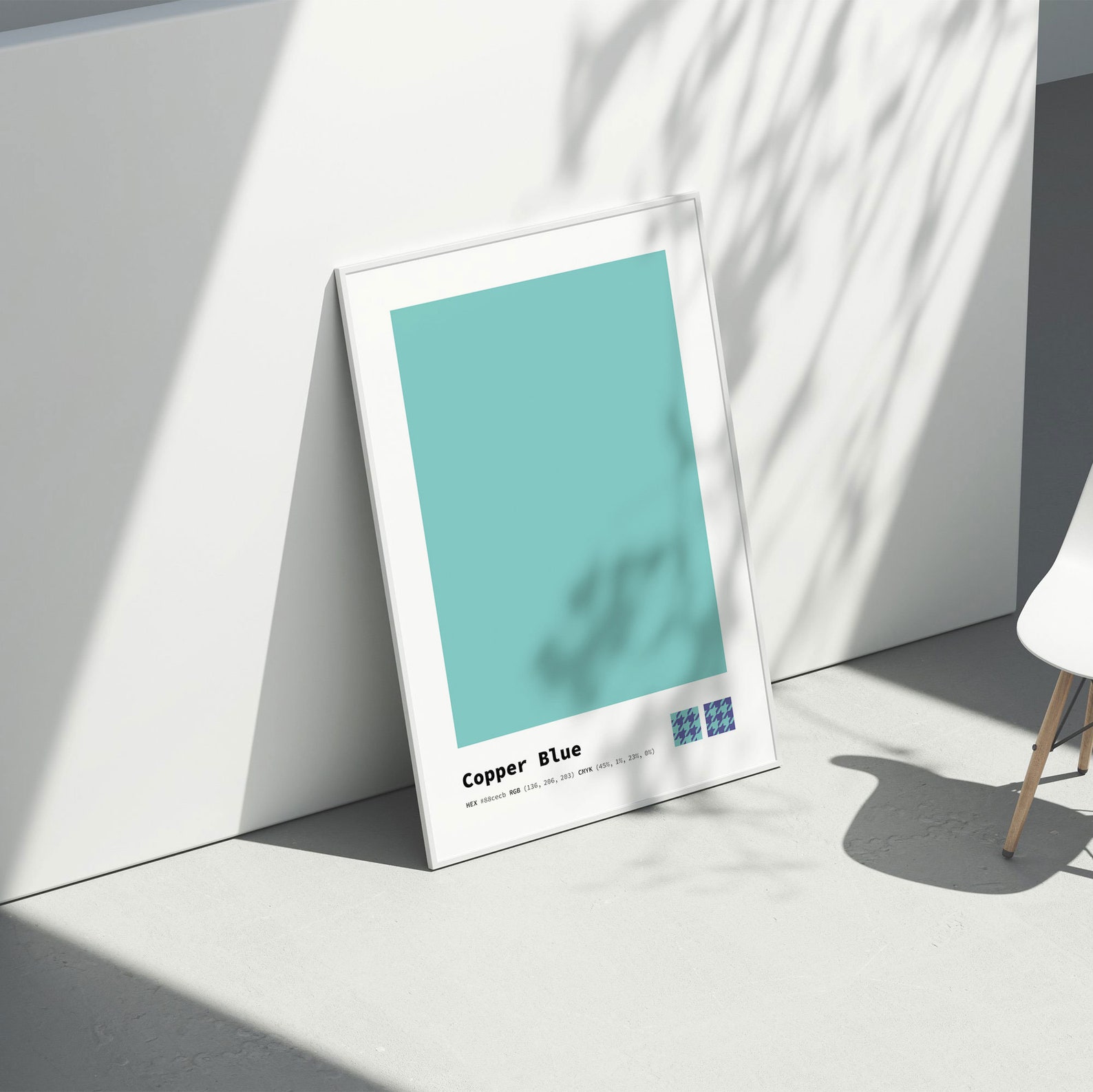 Color Swatch Poster, Color Swatch Wall Art, Copper Blue Color Swatch ...