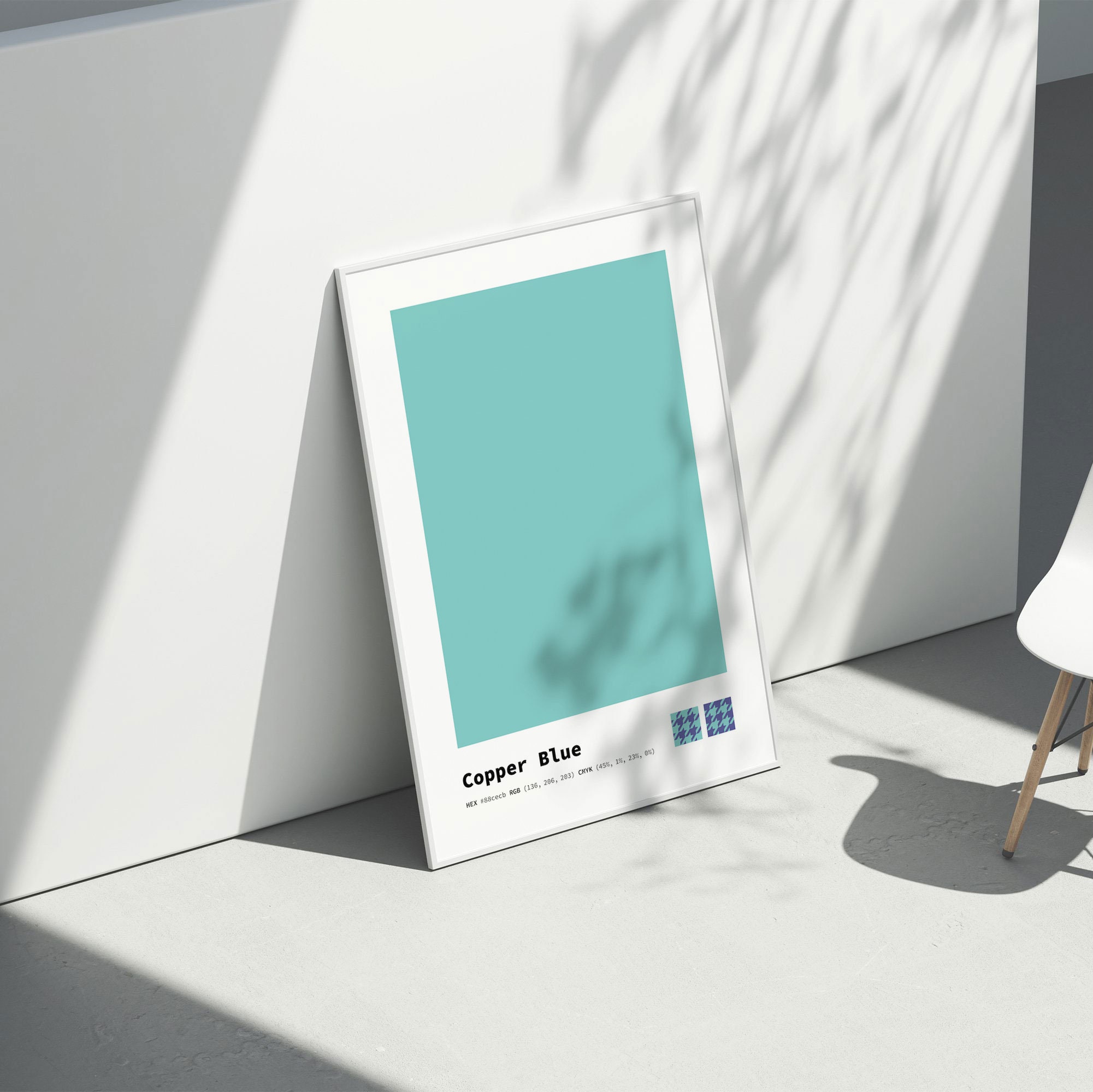 Color Swatch Poster, Color Swatch Wall Art, Copper Blue Color Swatch ...