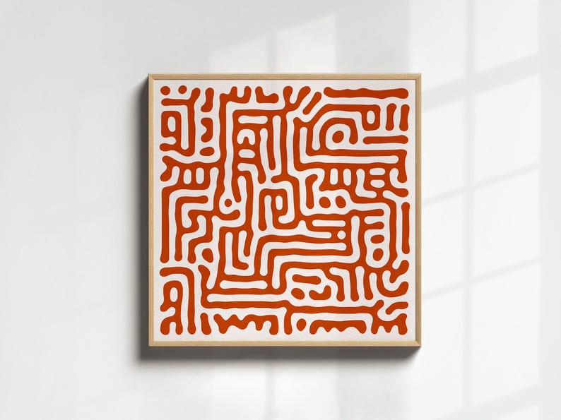Rust Colored Wall Art, Extra Large Square Wall Art, Large Scale Art ...