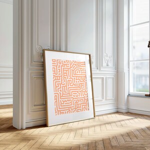 Peach Fuzz Color of the Year 2024 Abstract Wall Art, Peach Fuzz Mid ...