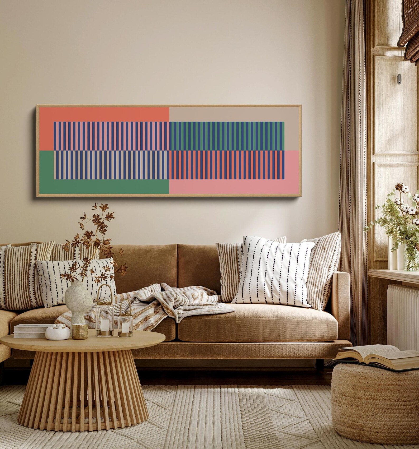 Long Narrow Horizontal Wall Art Print, Extra Large Scale Mid Century ...
