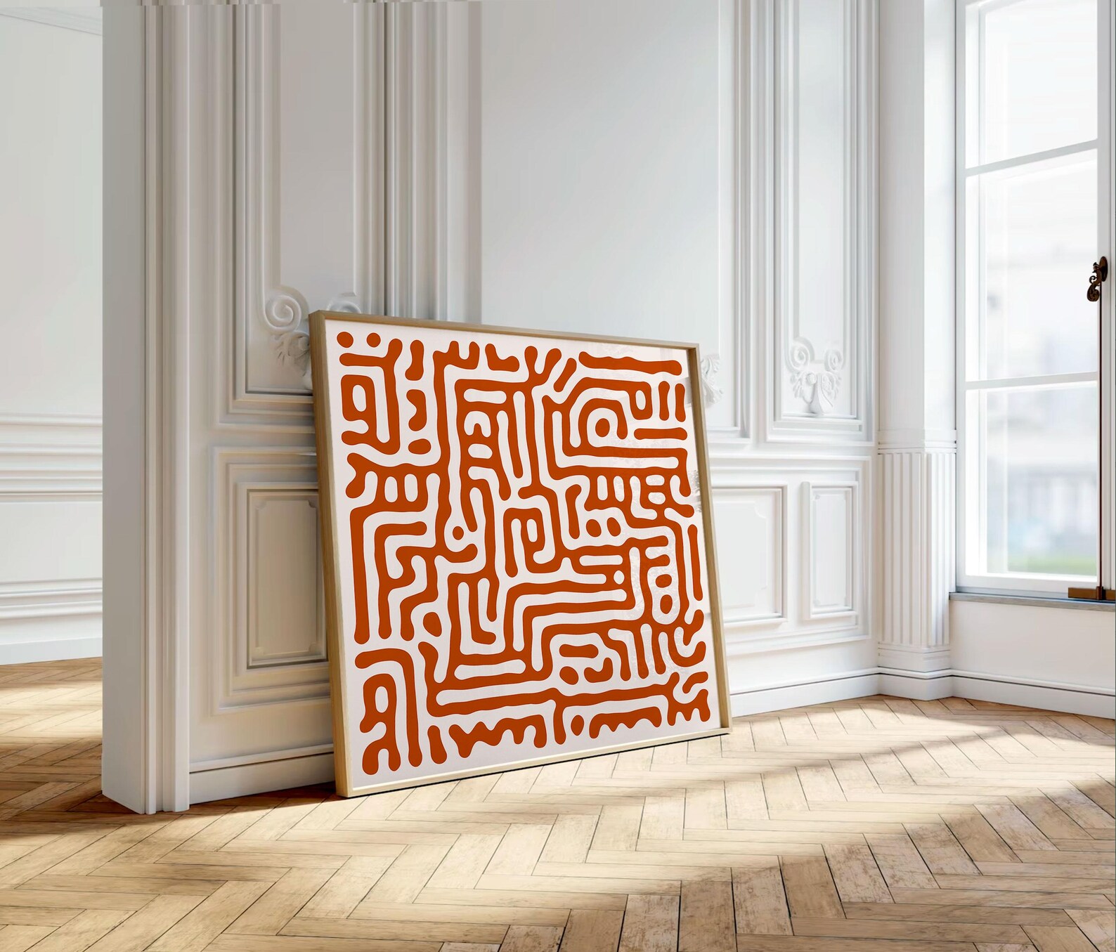 Rust Colored Wall Art, Extra Large Square Wall Art, Large Scale Art ...