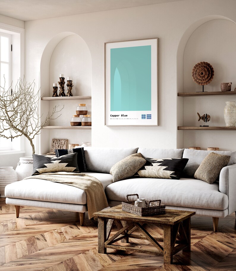 Color Swatch Poster, Color Swatch Wall Art, Copper Blue Color Swatch ...