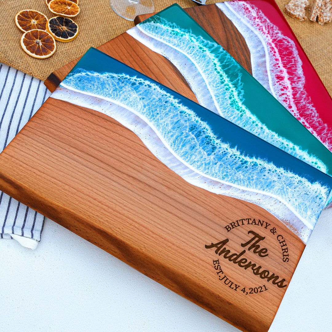 Custom Anniversary Gifts, Personalized Epoxy Resin Cutting Board ...