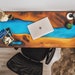 Epoxy Resin Walnut Custom Desk Top, Blue Epoxy Computer Table, Solid ...
