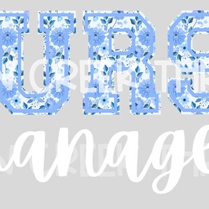 Nurse Manager Floral PNG File - Etsy