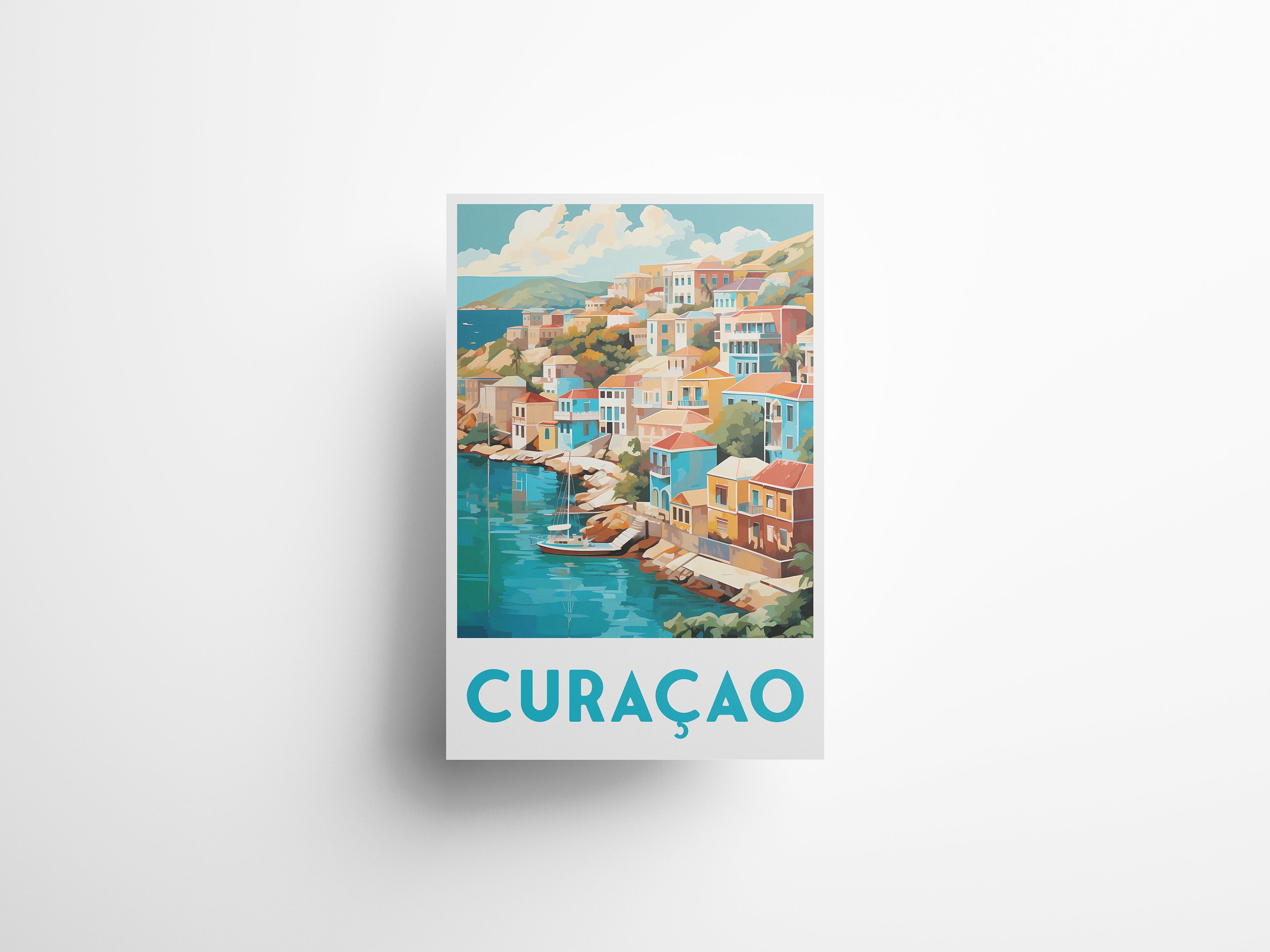 Curacao Travel Poster Modern Wall Art Home Decor Unique Gift Idea 12x18 ...