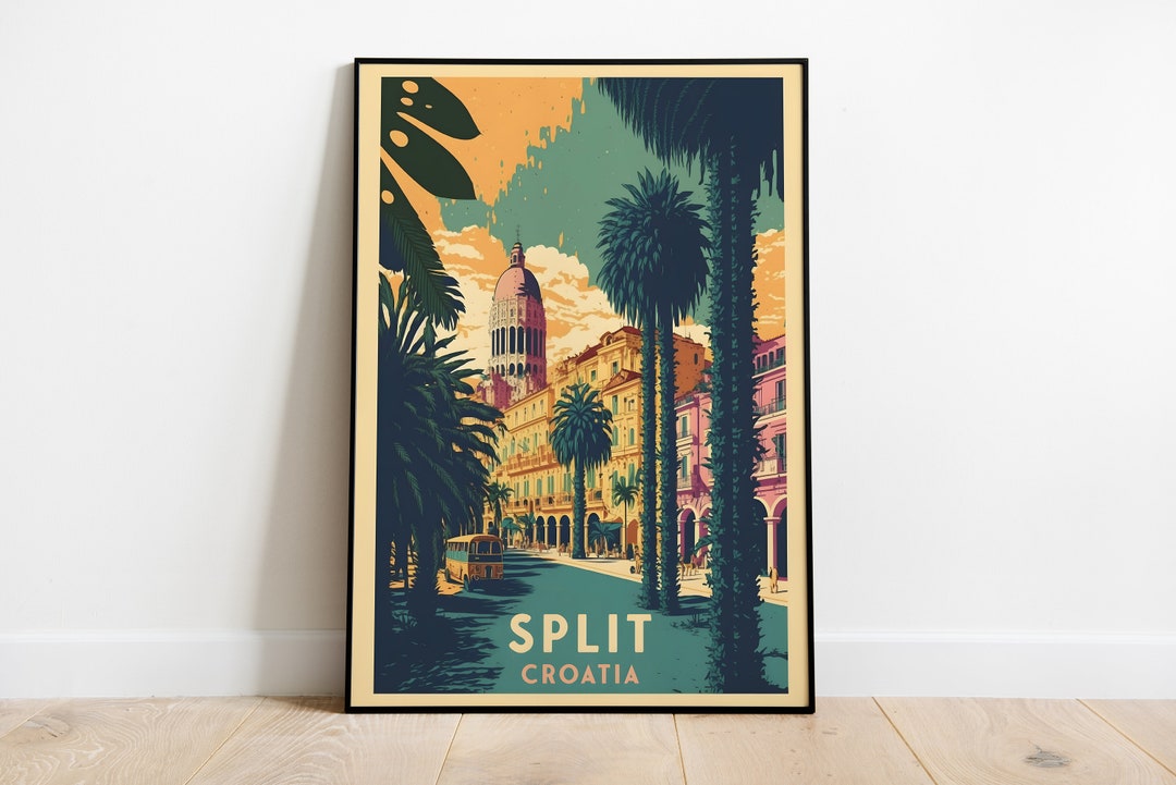 Split Travel Poster | Croatia | Retro Wall Art | Home Decor | Unique ...