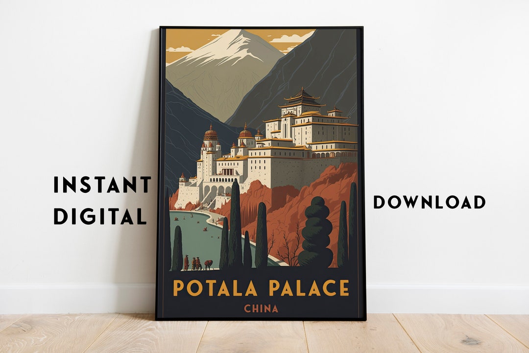 Potala Palace Travel Poster | Vintage Wall Art | Instant Download - Etsy