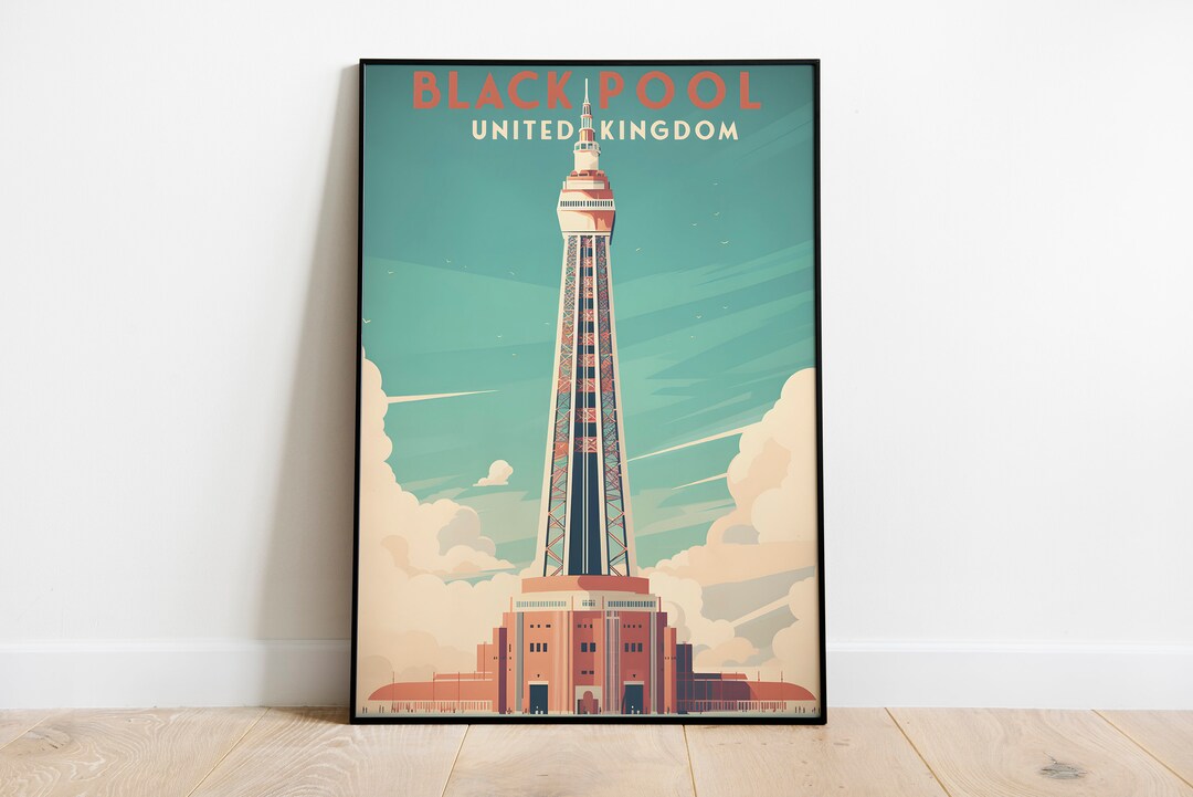 Blackpool Travel Poster UK Retro Wall Art Home Decor Unique Gift Idea ...
