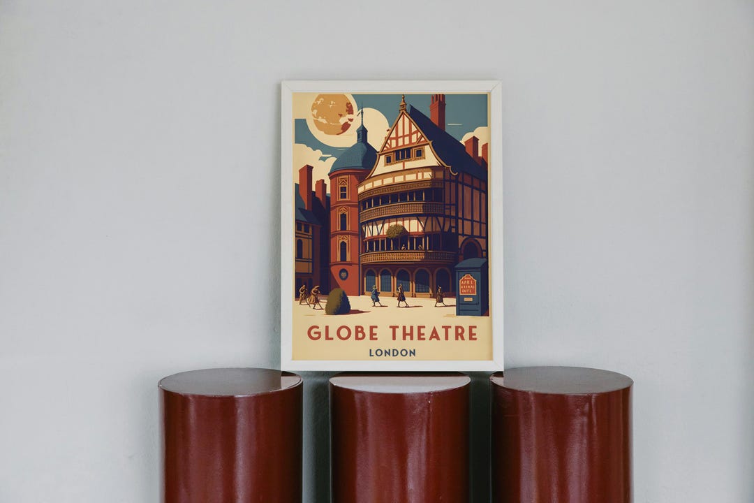 Shakespeare's Globe Poster | London Theatre Art | Vintage Wall Decor ...
