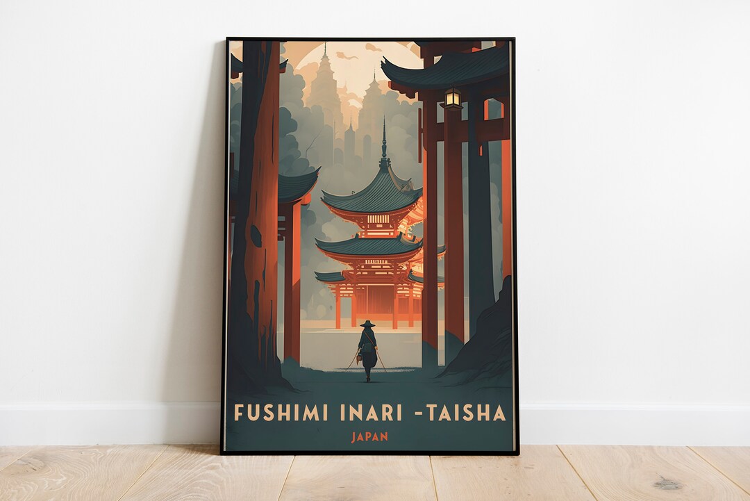 Fushimi Inari-taisha Japan Vintage Travel Poster | Retro Wall Art ...