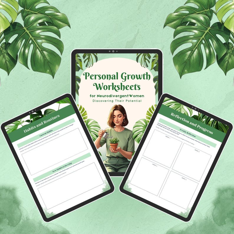 Personal Growth Worksheets for ADHD & Autistic Women | Goal Setting ...