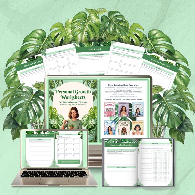 Personal Growth Worksheets for ADHD & Autistic Women | Goal Setting ...