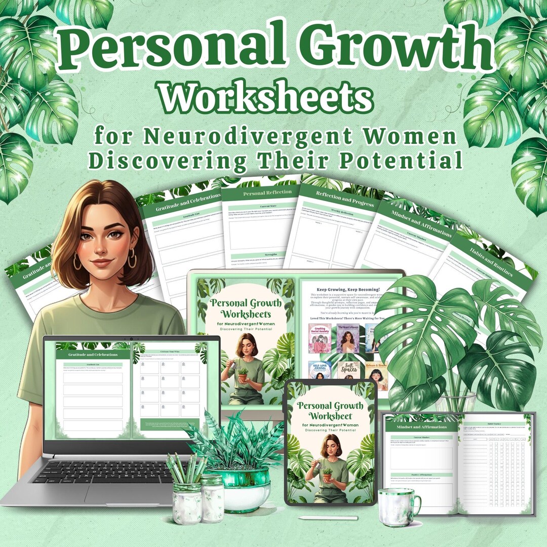 Personal Growth Worksheets for ADHD & Autistic Women | Goal Setting ...