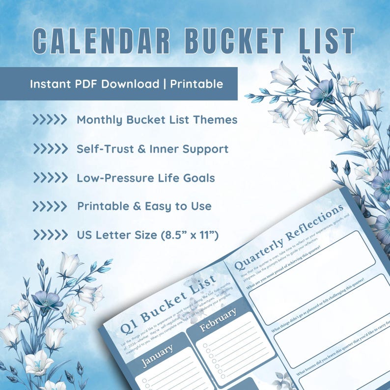 2026 Bucket List Calendar For ADHD & Autistic Women | Goal Setting ...
