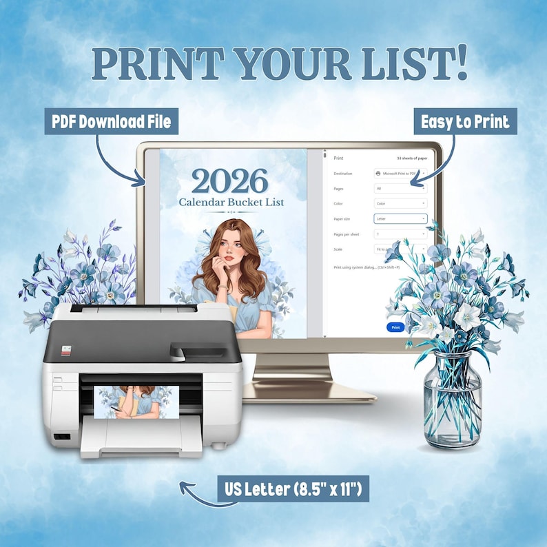 2026 Bucket List Calendar for ADHD & Autistic Women | Goal Setting ...