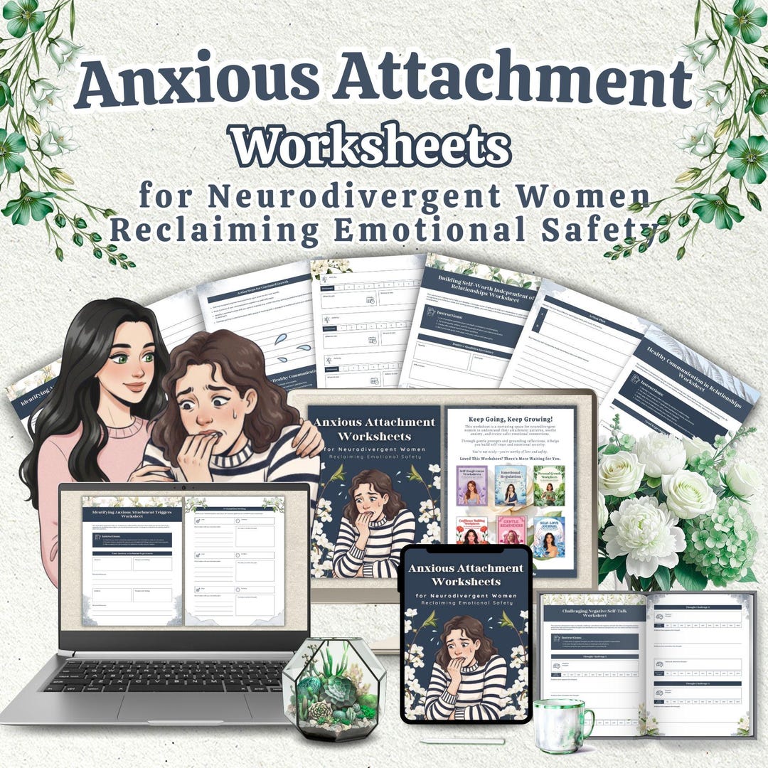 Anxious Attachment Worksheets for ADHD & Autistic Women | Relationship ...