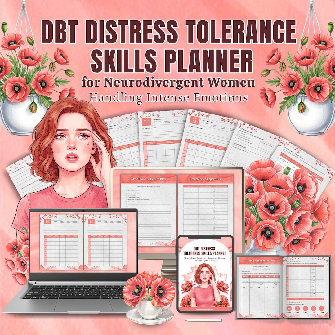 DBT Distress Tolerance Skills Printable Planner | Mental Health ...