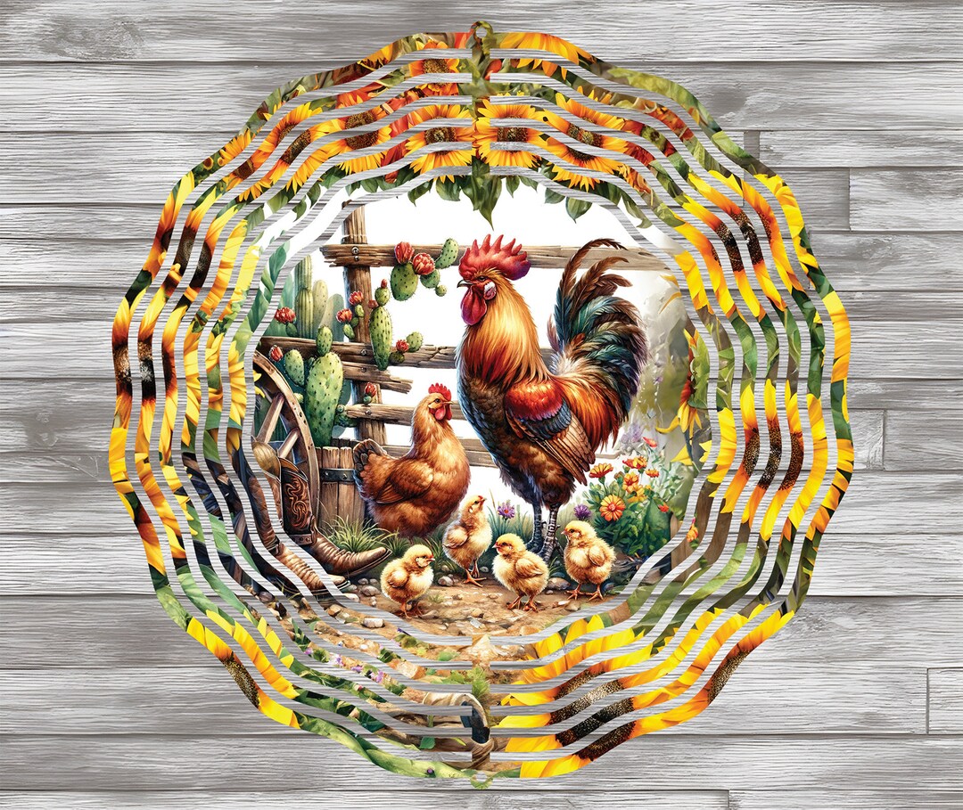 Chicken, Chicken Family Wind Spinner Sublimation Digital Design ...