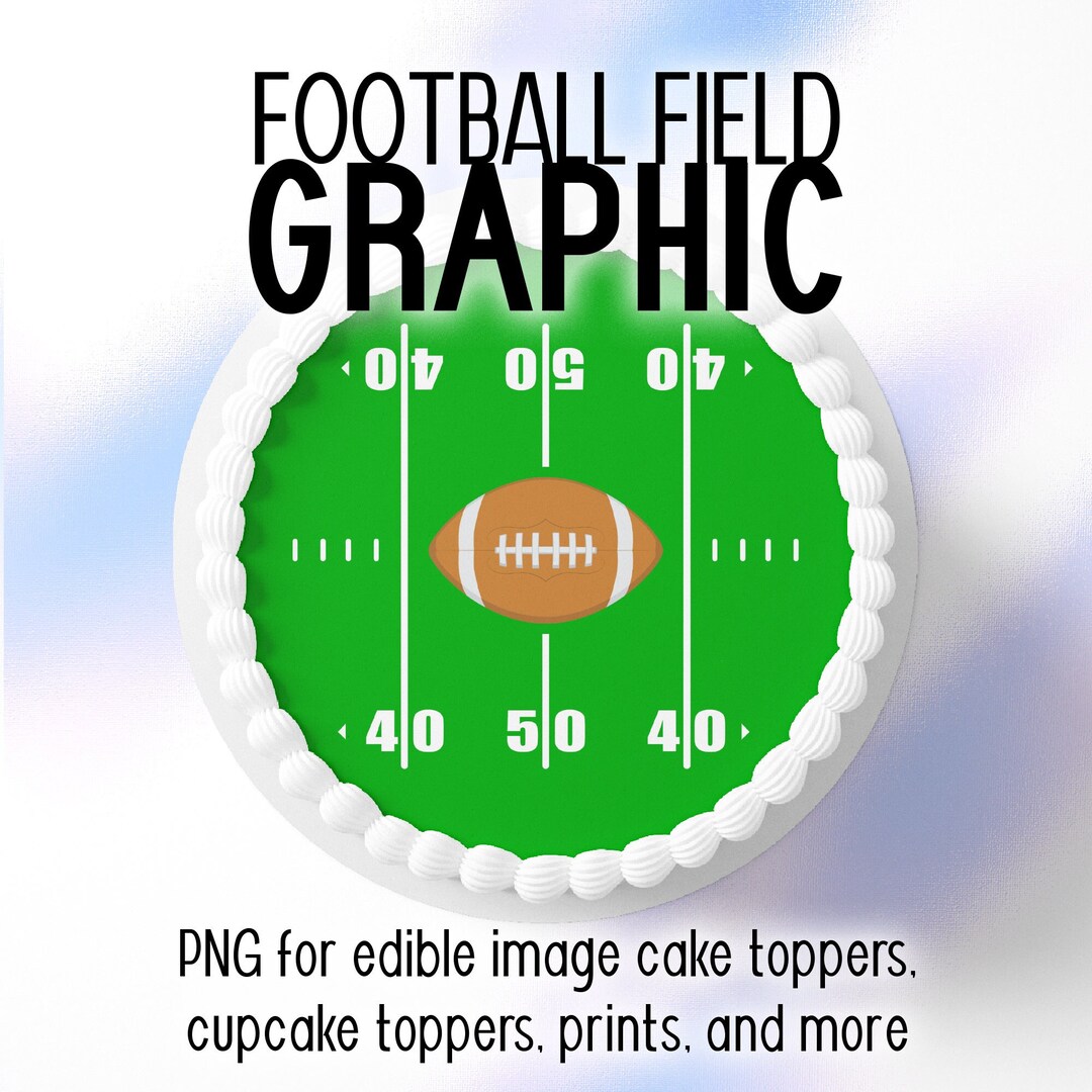 Football Field Cake Topper Birthday Sports Themed Digital Download for ...