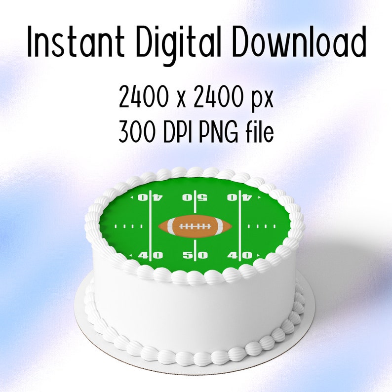 Football Field Cake Topper Birthday Sports Themed Digital Download for ...