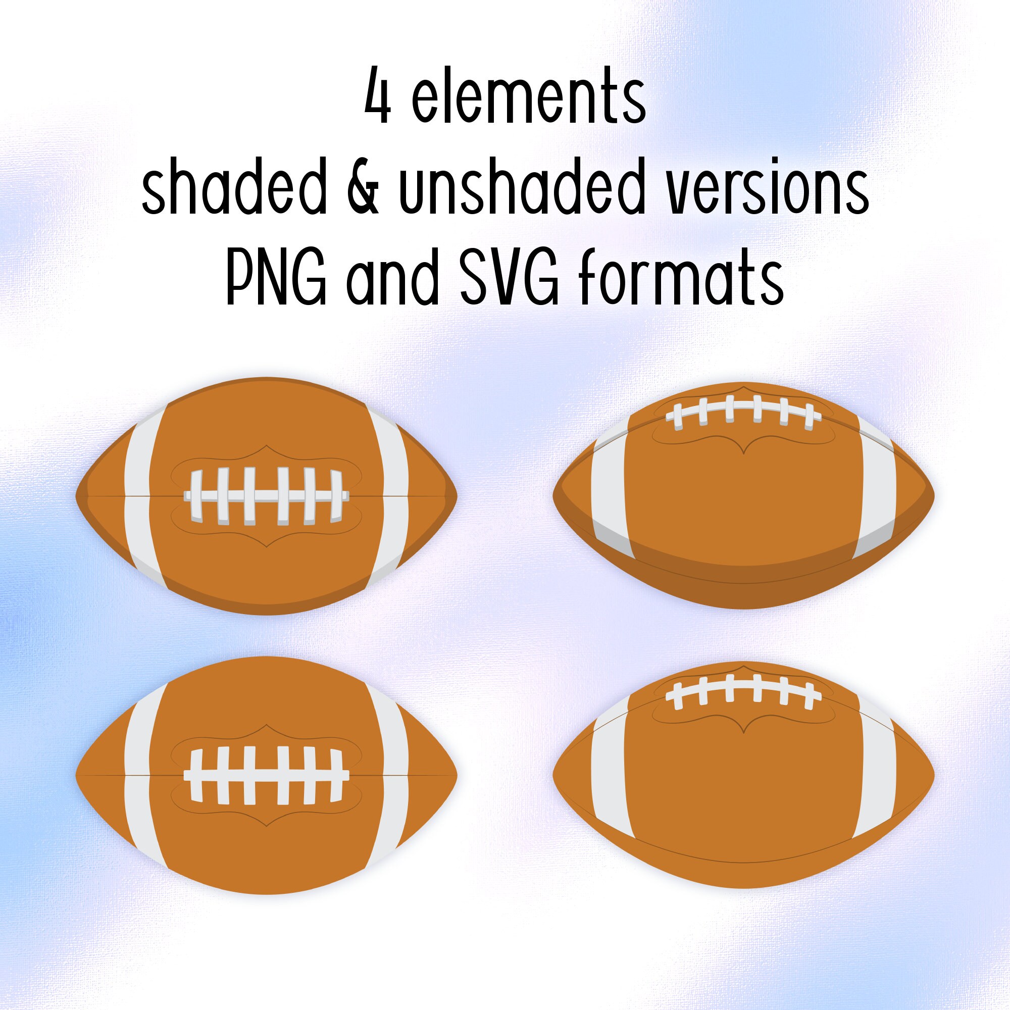 Football Graphics PNG and SVG Clipart Digital Download - Etsy