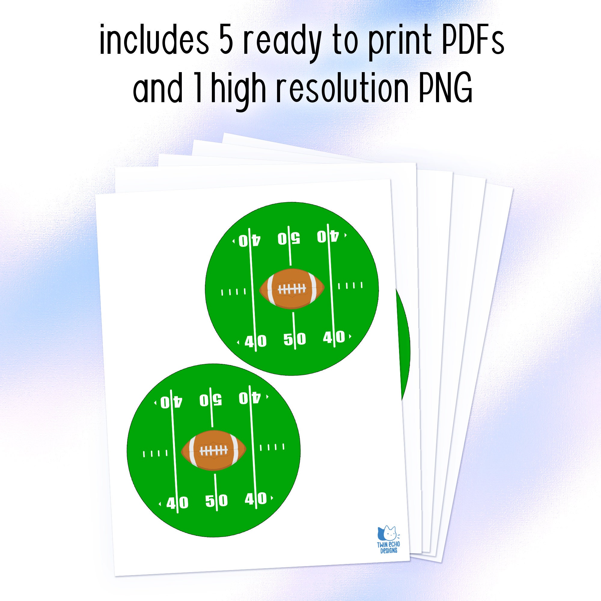 Football Field Cake Topper Birthday Sports Themed Digital Download for ...