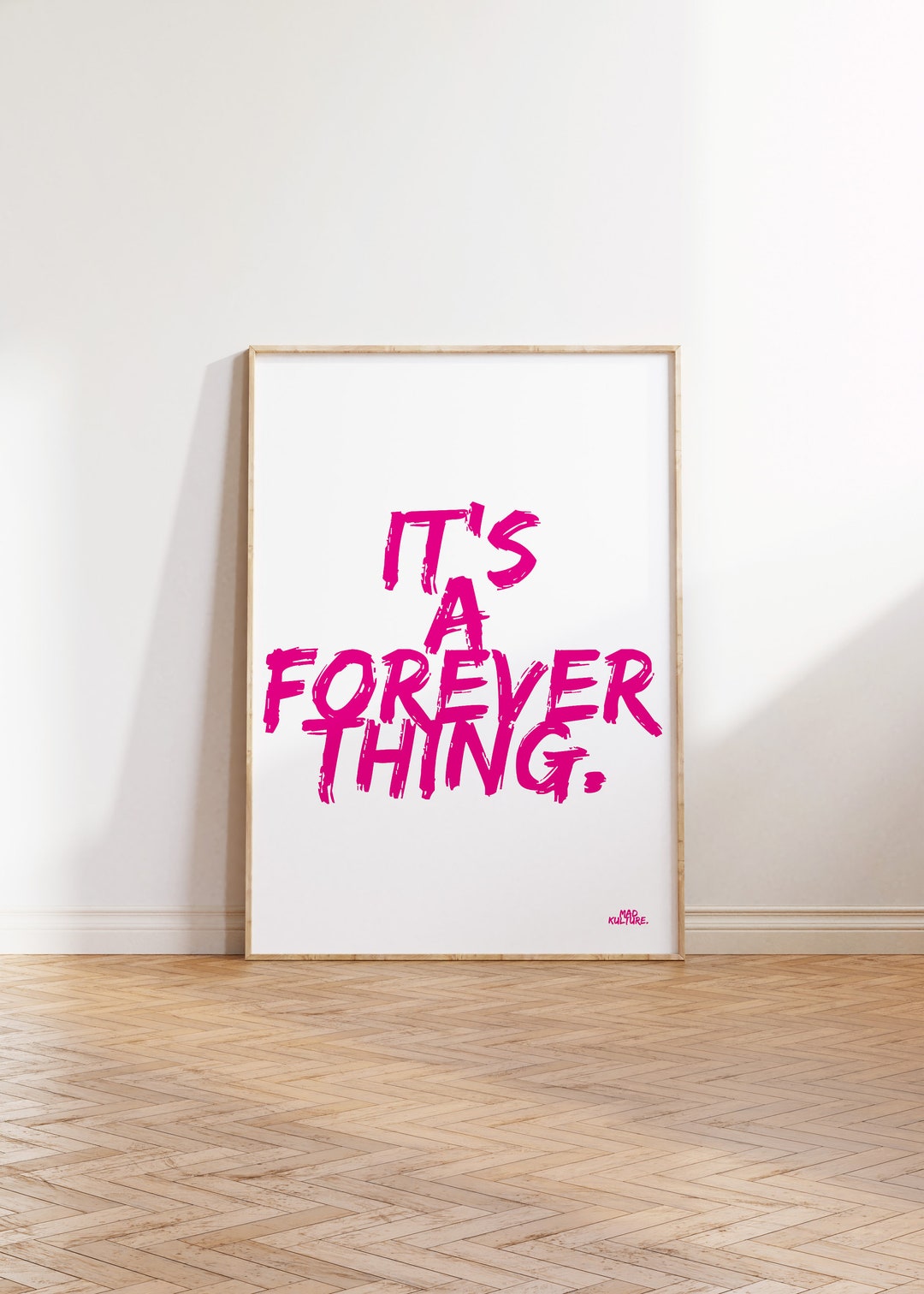 It's A Forever Thing Pink Digital Wall Art Print - Minimalist Love ...