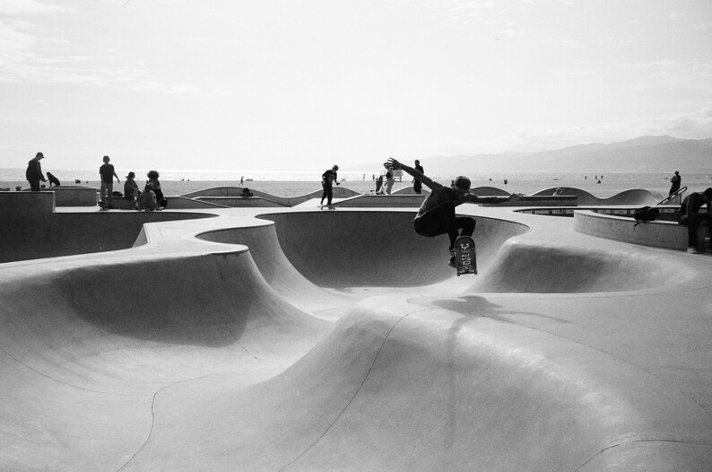 Venice Beach Skate Park Black and White Photo Print (digital Download ...
