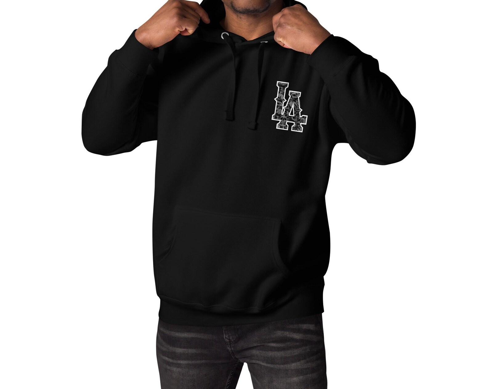 Los Angeles Skulls Premium Hoodie, Chicano Style Clothing, Cholo ...