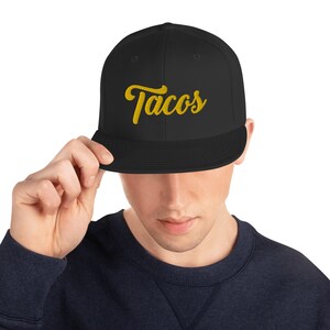 Tacos Snapback, Tacos Cap, Baseball Cap, Latino Style, Funny Cap, Taco ...