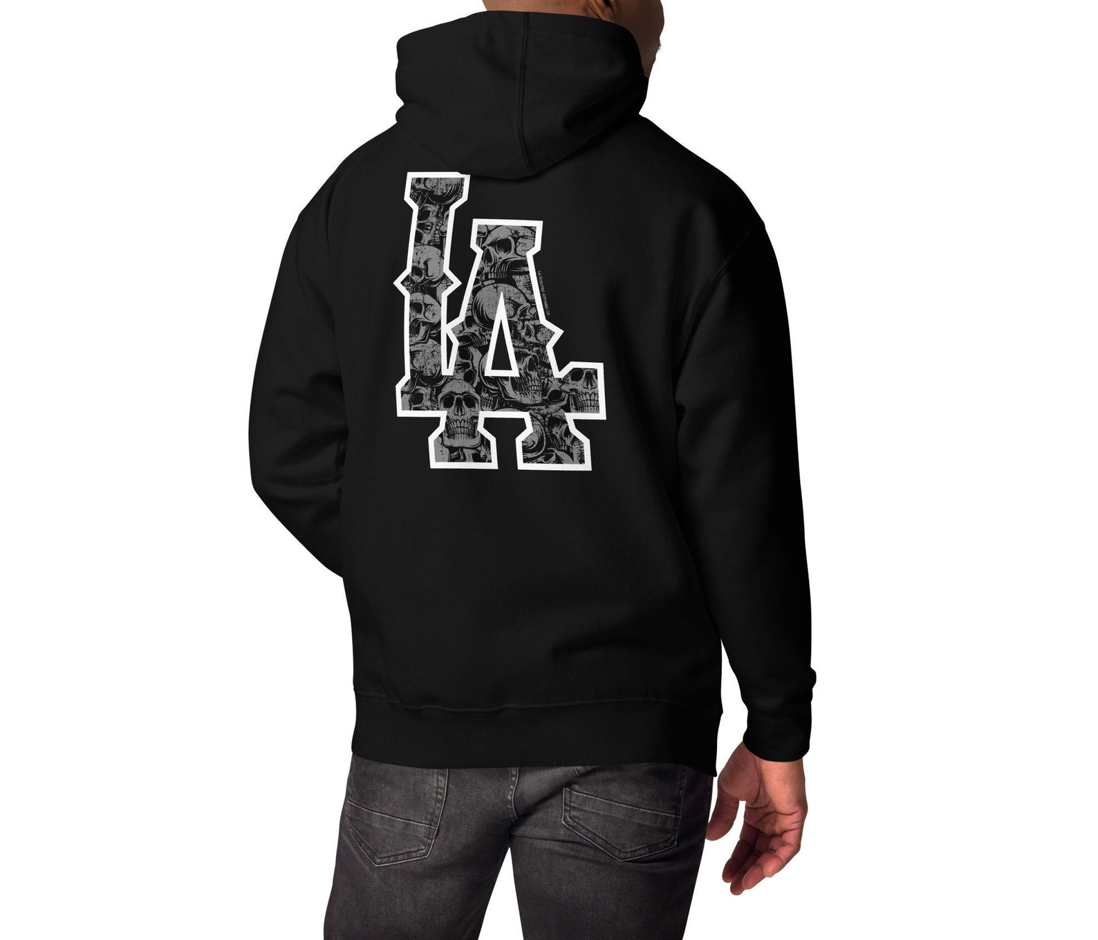 Los Angeles Skulls Premium Hoodie, Chicano Style Clothing, Cholo ...