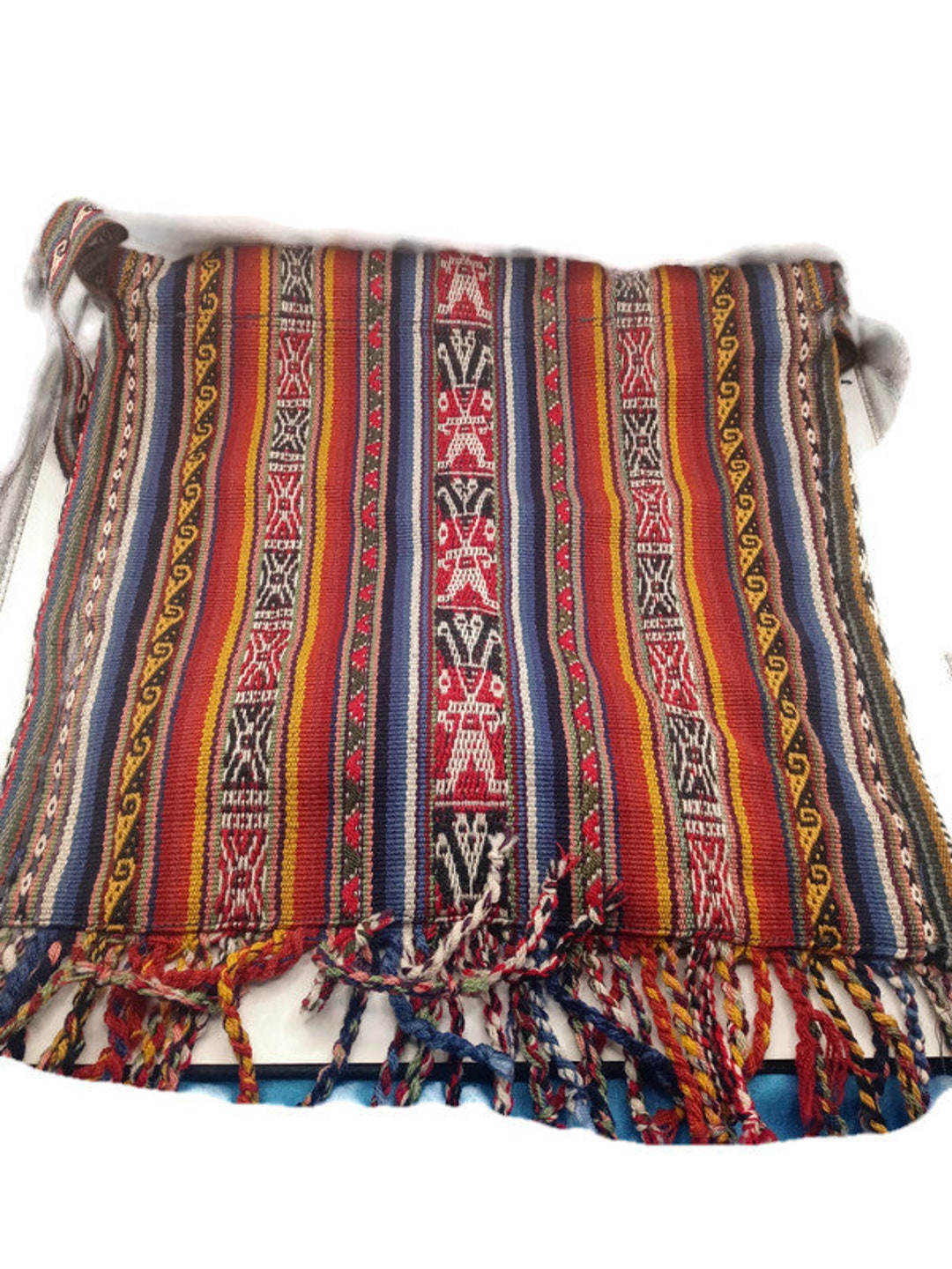 Traditional Chuspa Woven in Multicolored Wool From the Andean Mountains ...
