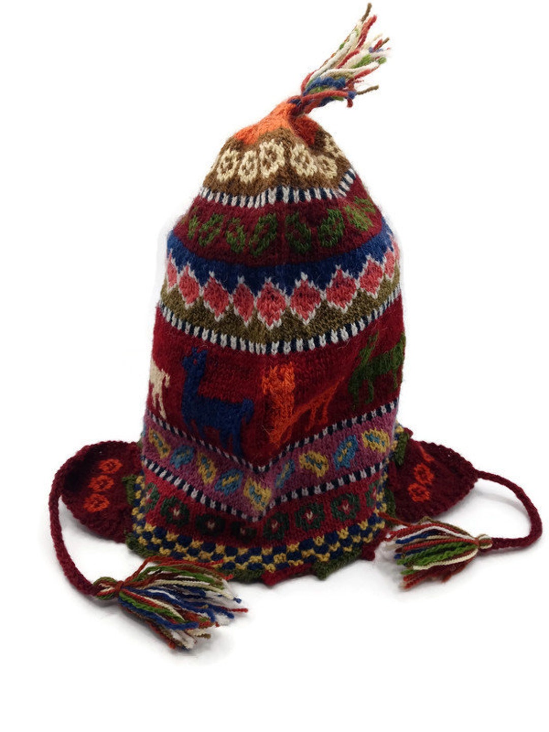 Handmade Peruvian Chullo Hat Women's Cap Warm Winter Knitted in Wool - Etsy