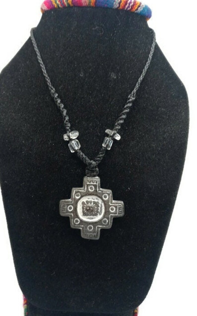 Handmade Unisex Macramé Necklace With Chakana Inca Symbol Spiritual ...