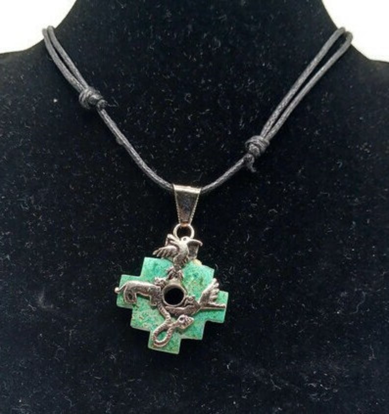 Handmade Peruvian Necklace Carved in Chakana Inca Stone Andean Trilogy ...
