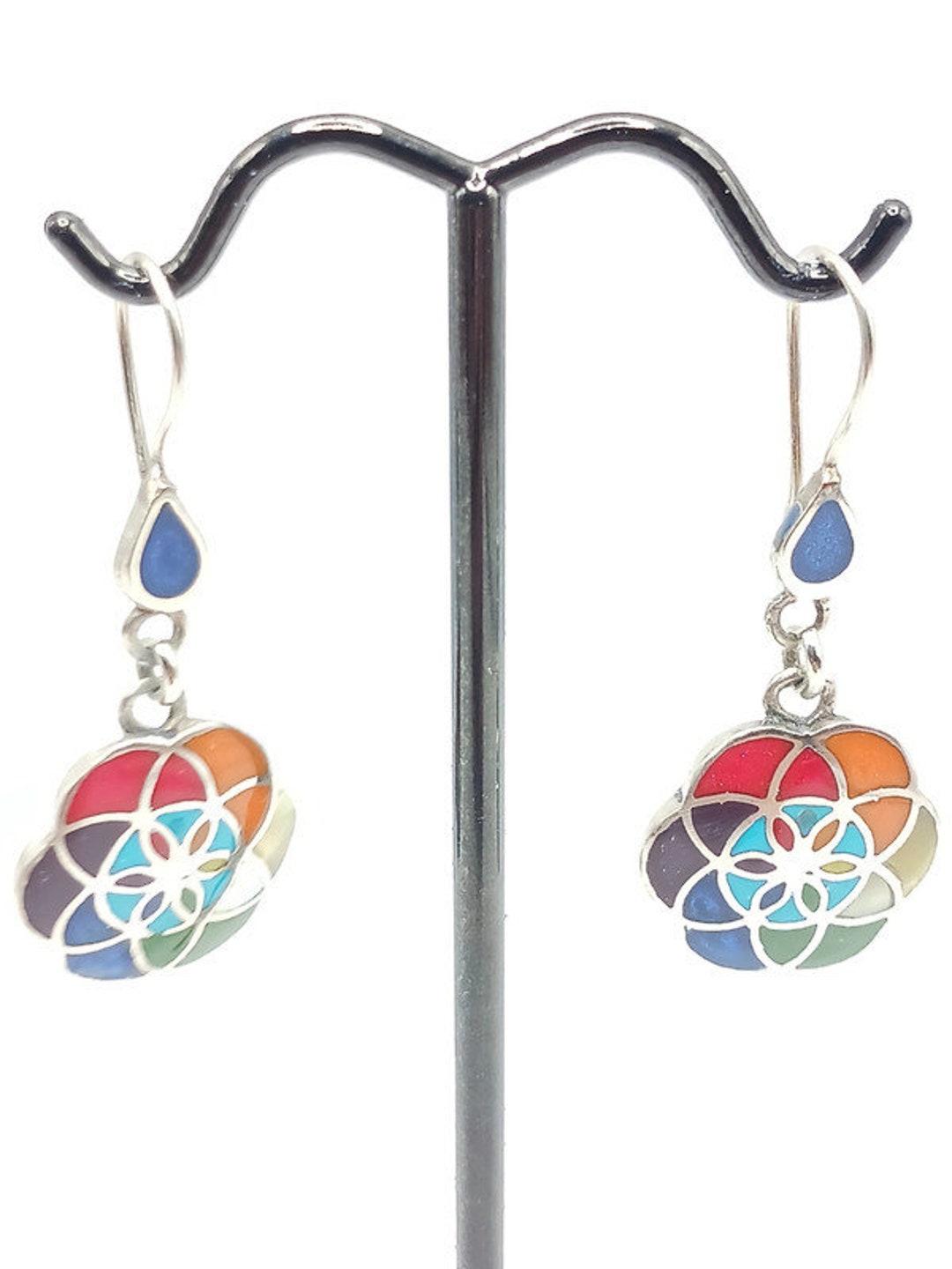 Handmade Alpaca Earrings Pachamama Inca Flower Design - Etsy