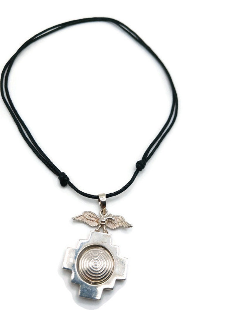 Handmade Women's Necklace Chakana Inca Condor Design Andean Silver - Etsy