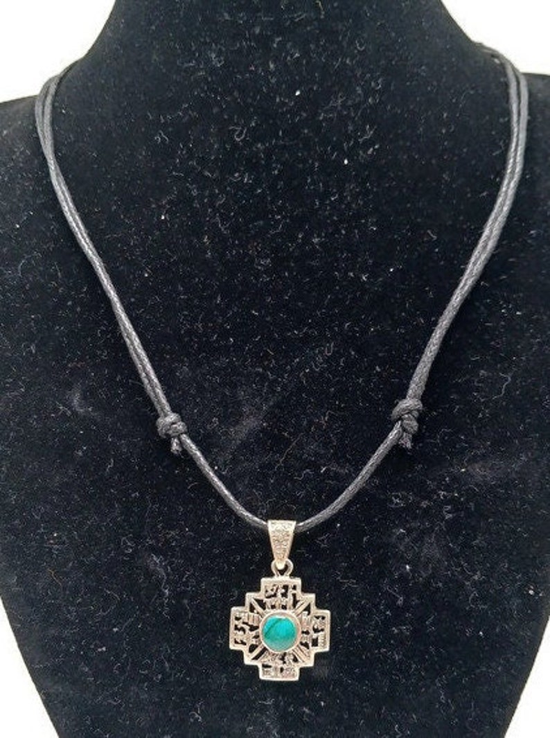 Handmade Necklace With Chakana Inca Pendant in 950 Sterling Silver ...
