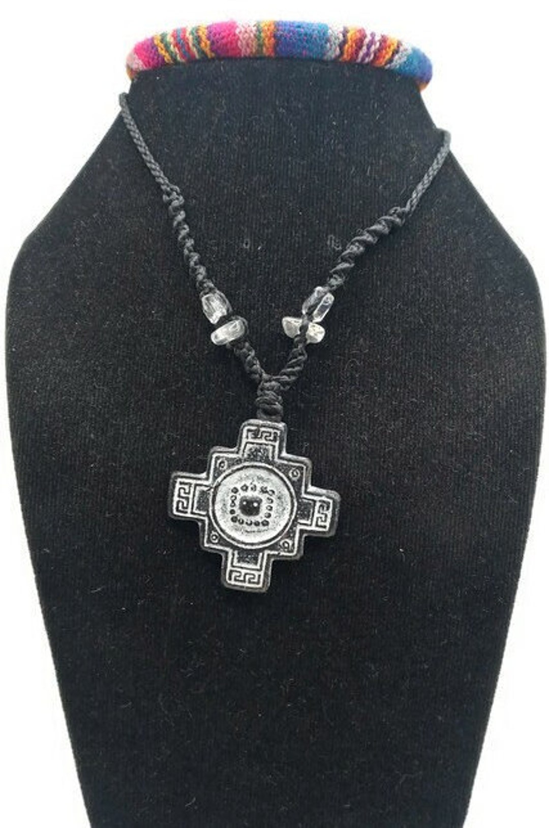 Unisex Necklace Woven in Macrame Chakana Inca Thread - Etsy