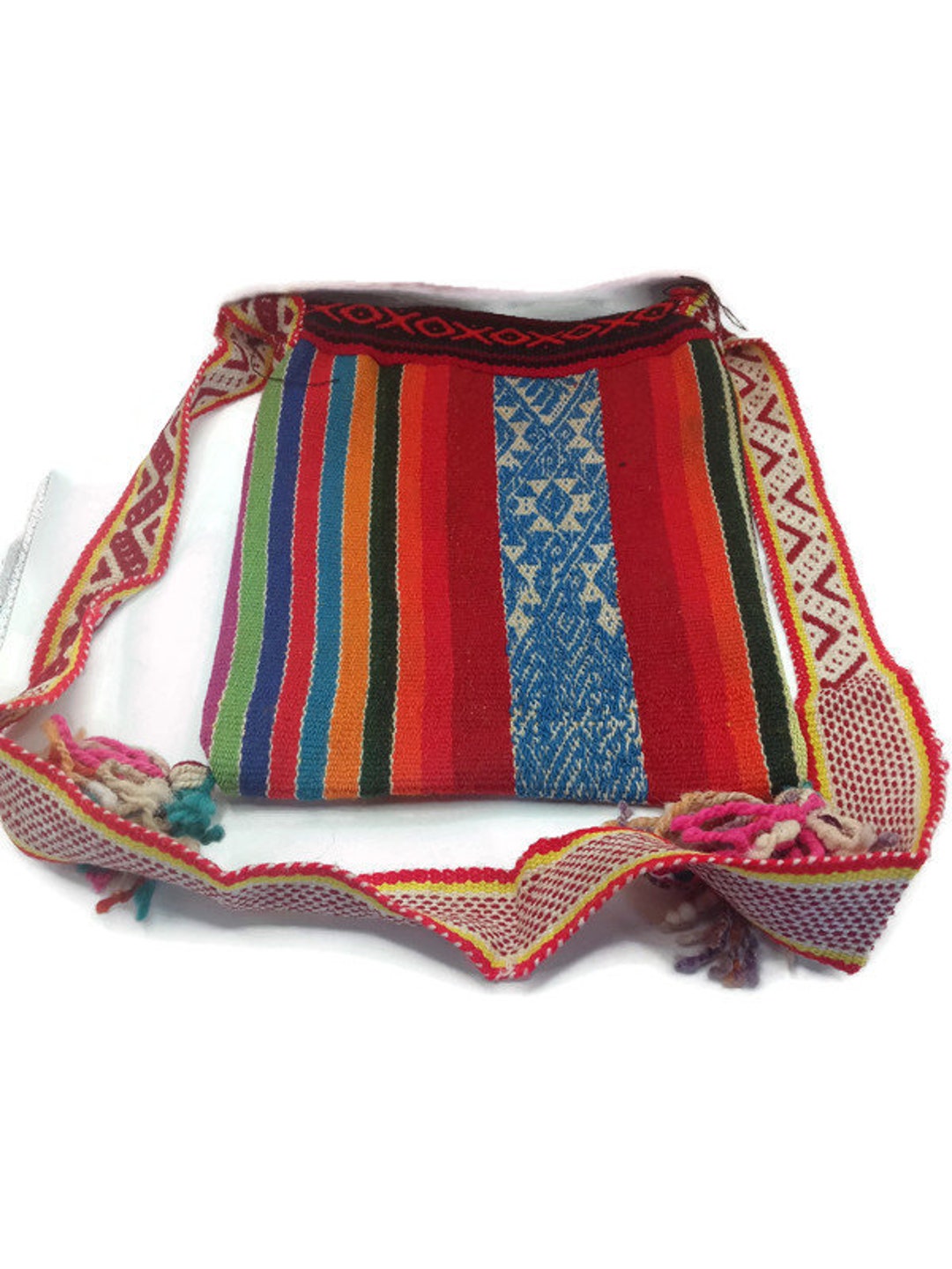 Traditional Chuspa Woven in Multicolored Wool Cordillara Andina Cusco ...