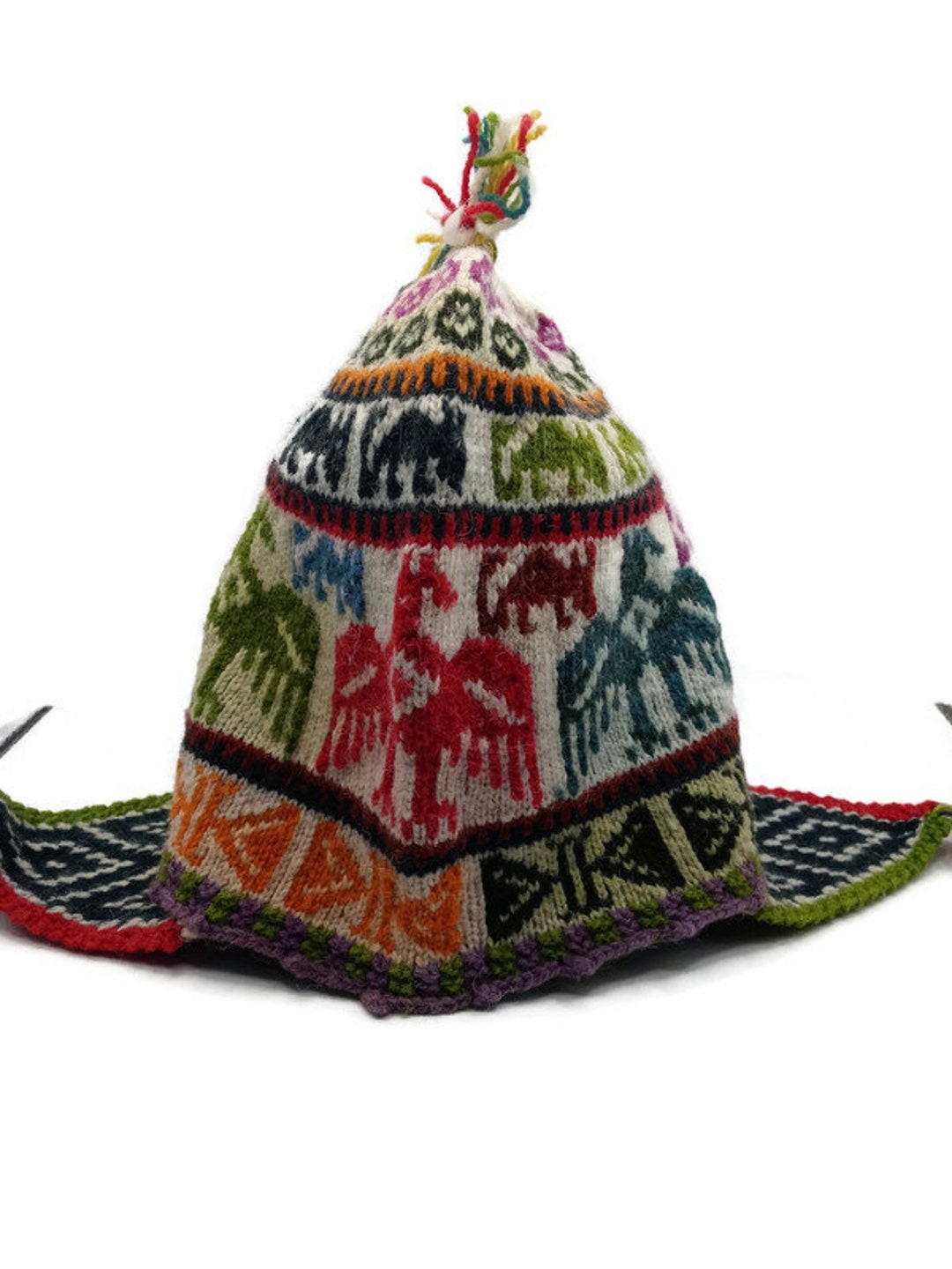 Handmade Peruvian Chullo Knitted in Alpaca Wool Winter Warm - Etsy