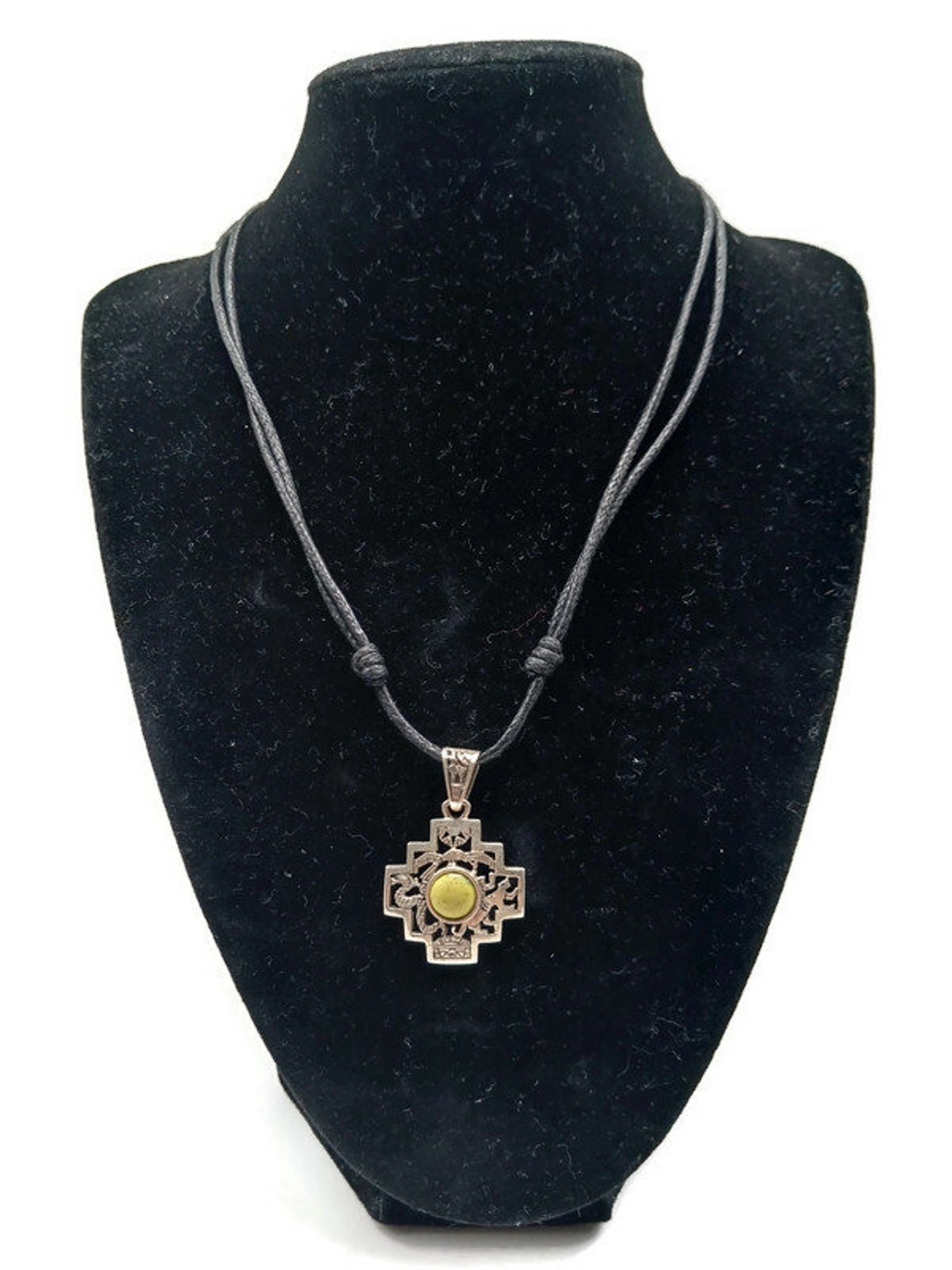 Unisex Handmade Inca Chakana Silver Adjustable Necklace Artisanal ...