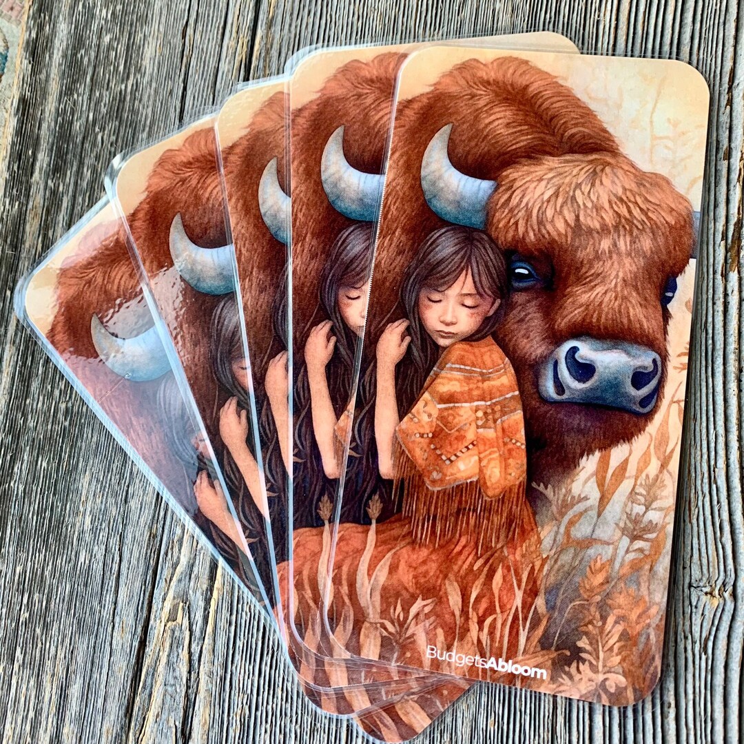 Animal Lover Mini Scratch Card, Girl With Bison Buffalo Scratch Off ...