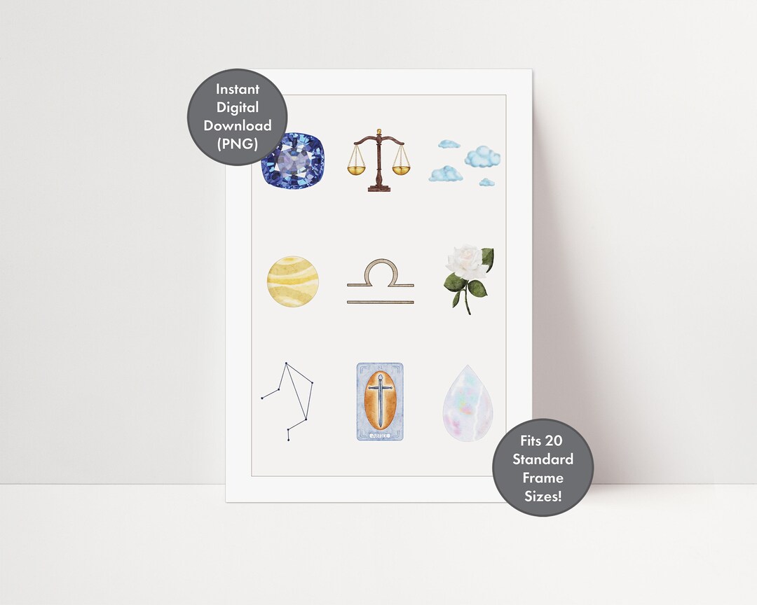 Libra Zodiac Print Instant Download Digital Wall Art Zodiac Gifts for ...