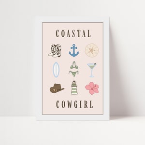 Coastal Cowgirl Print Printable Wall Art Aesthetic Wall Art Trendy ...