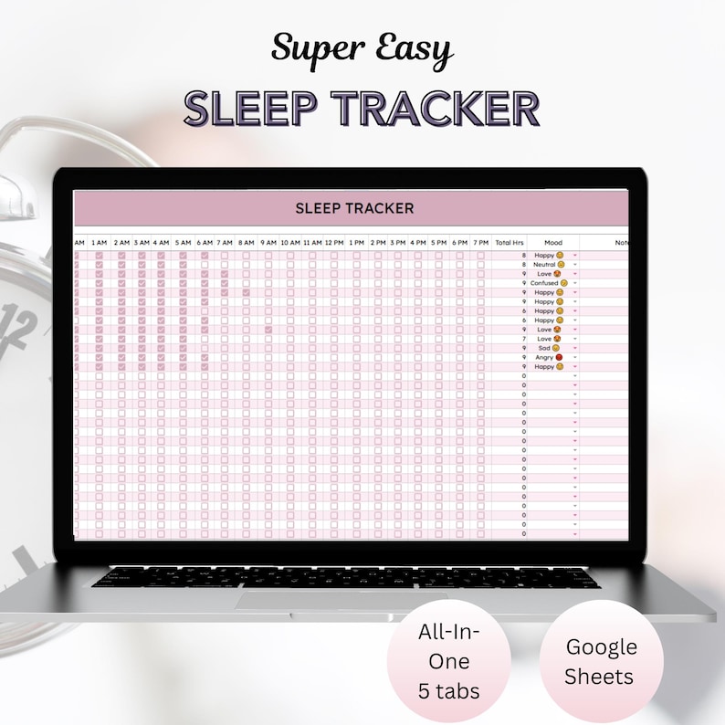 Sleep Tracker Printable Monthly, Daily Sleep Journal PDF Sleep Quality ...